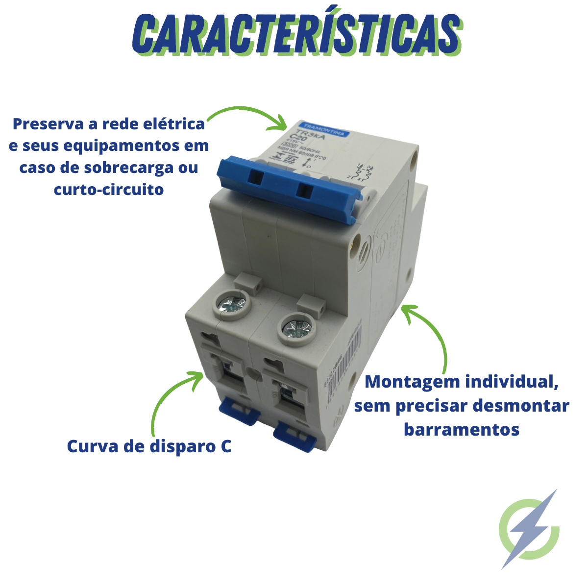DISJUNTOR BIP DIN TERM TR3KA 2P 20A CURVA C - TRAMONTINA - JS Quality Energy Equipamentos ...