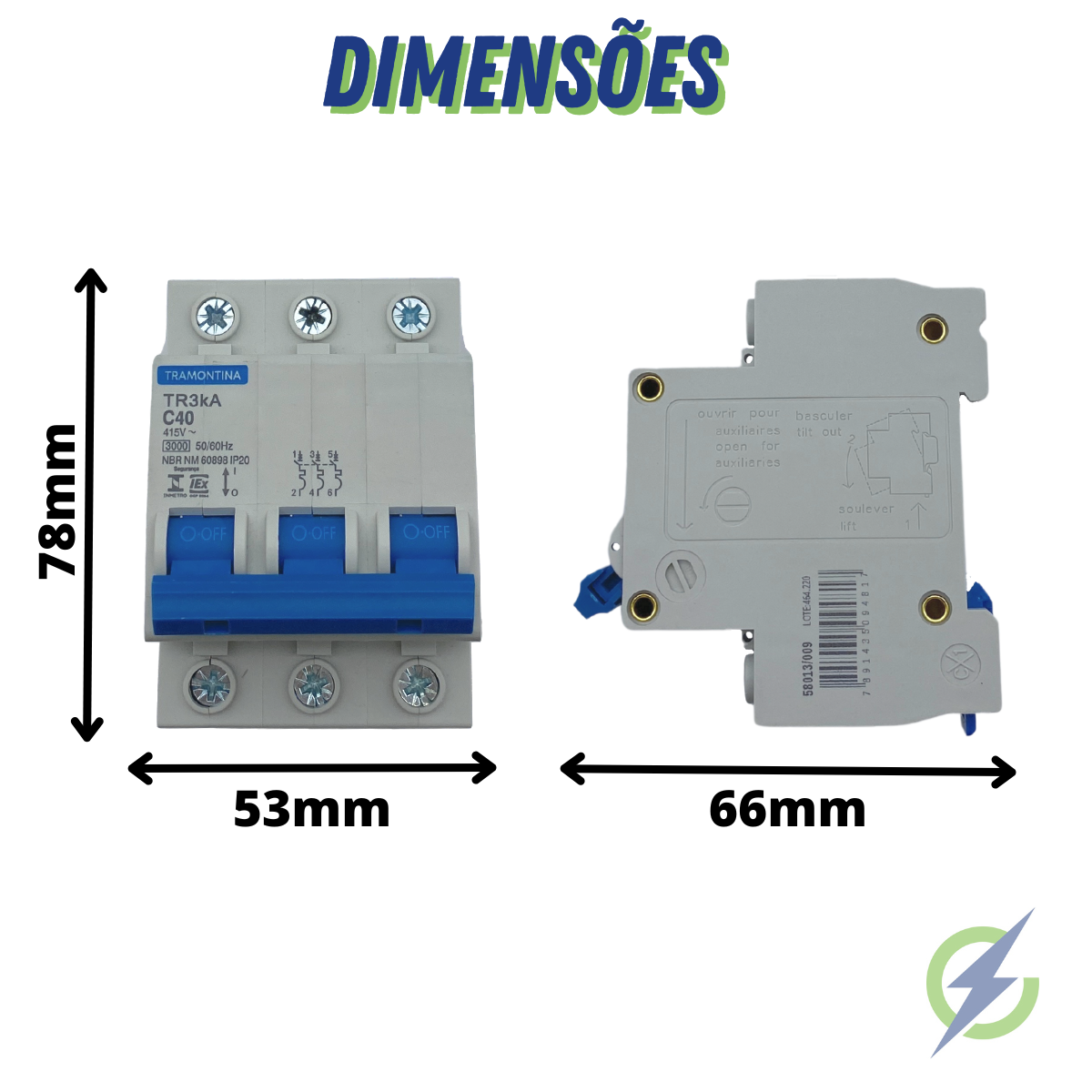DISJUNTOR TRIP DIN TERM TR3KA 3P 40A CURVA C - TRAMONTINA - JS Quality Energy Equipamentos ...