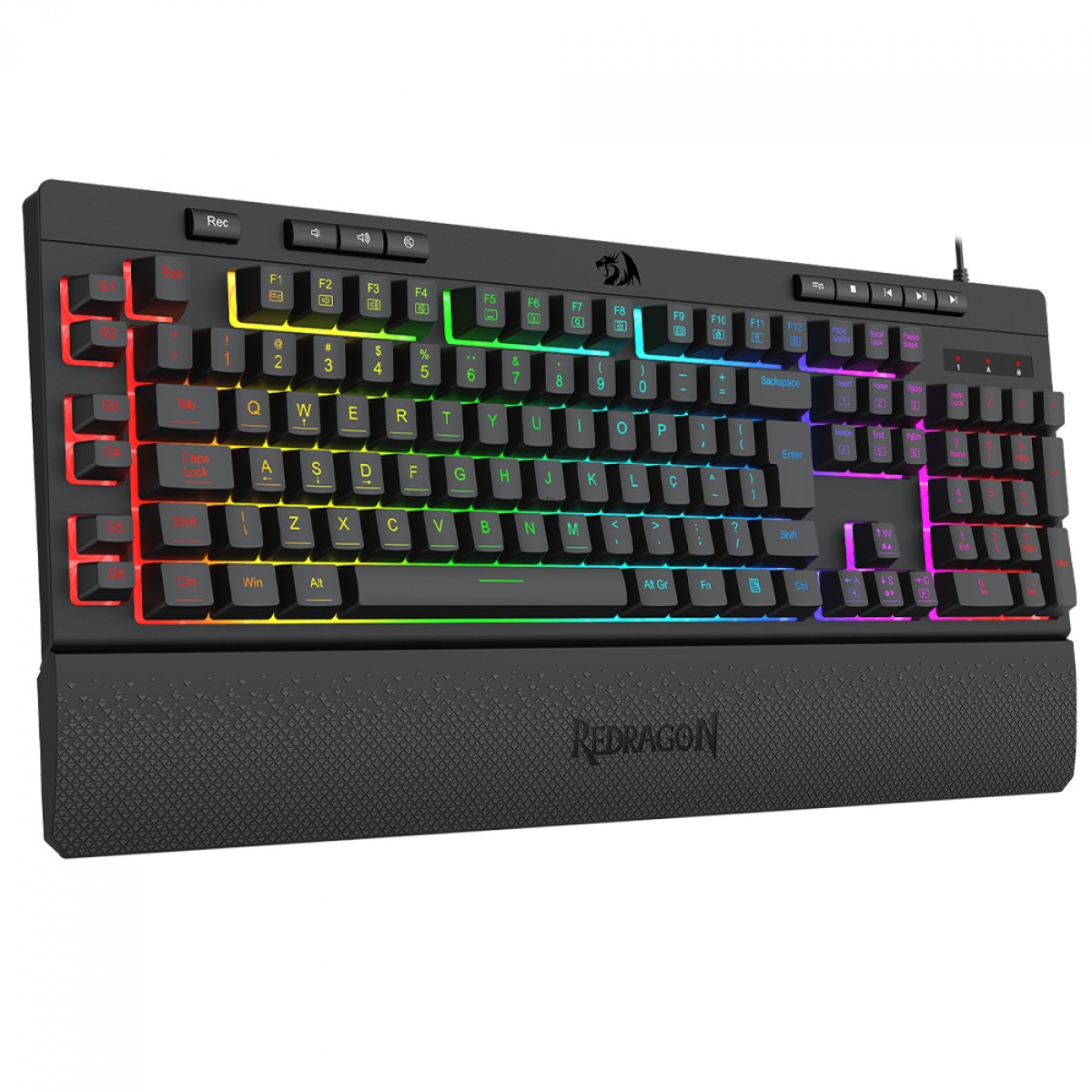 Teclado Gamer Redragon Shiva V2, RGB, USB, Membrana, ABNT2, Full Size ...