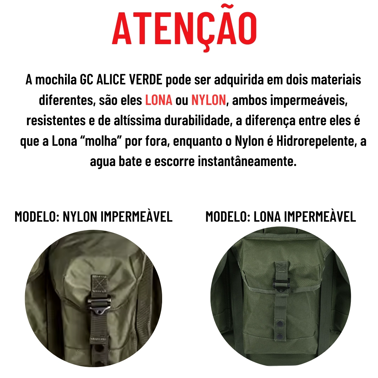 Mochila de Campanha GC Alice Americana de Grande Capacidade - LOJA ...