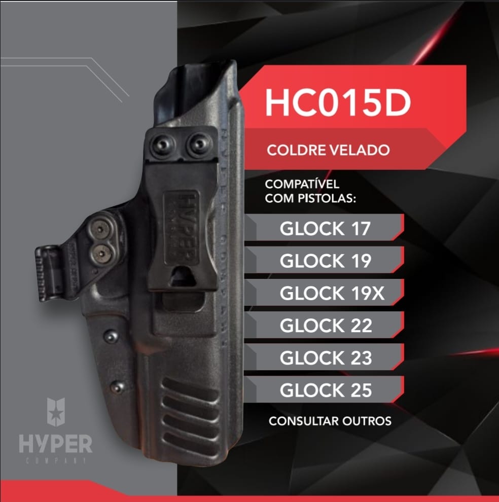 Coldre Velado de Polímero Pistolas Glock - Hyper HC015D - LOJA WWART ...