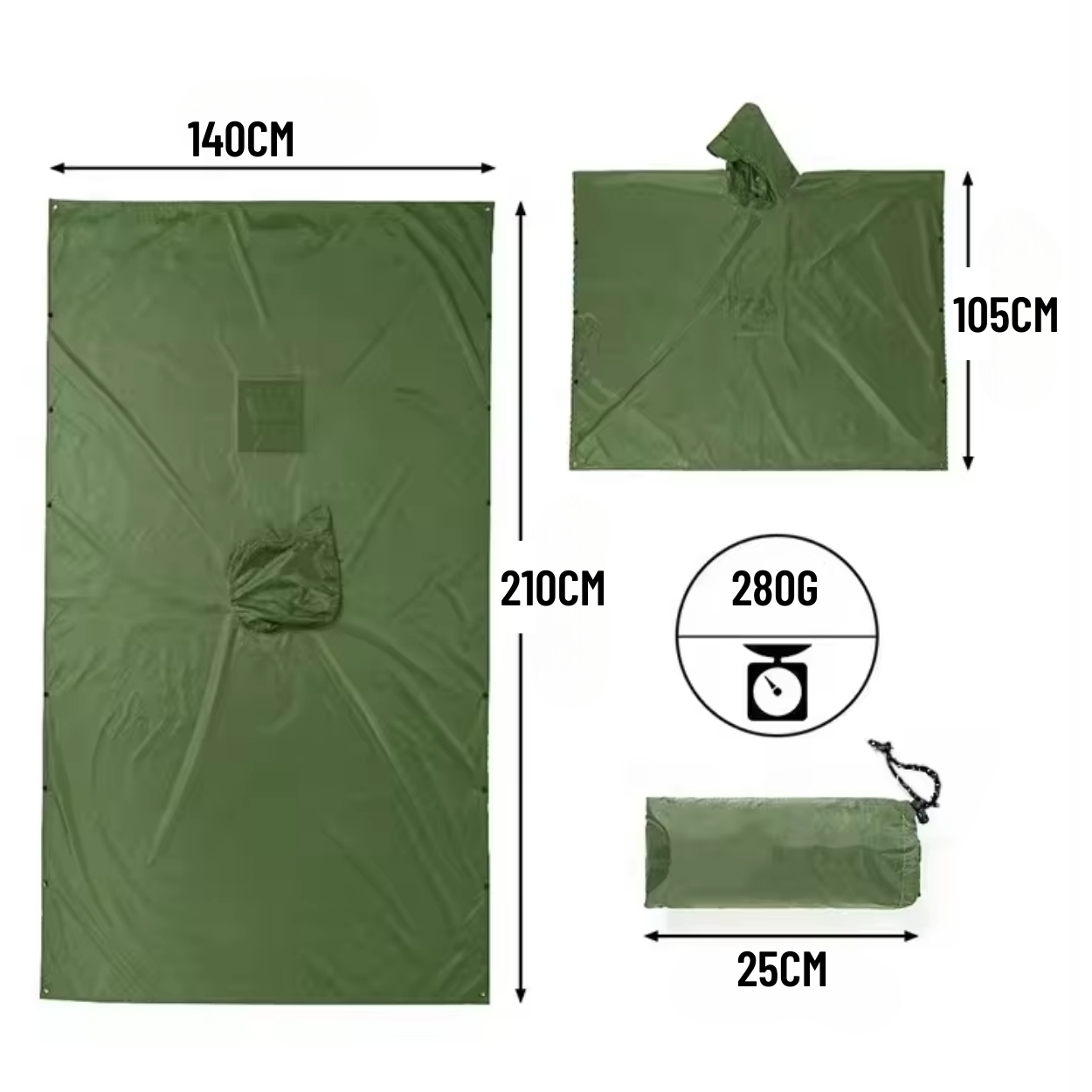 Poncho Militar Impermeável Ripstop 210T Multi-Uso - LOJA WWART - Tático Militar | Airsoft ...