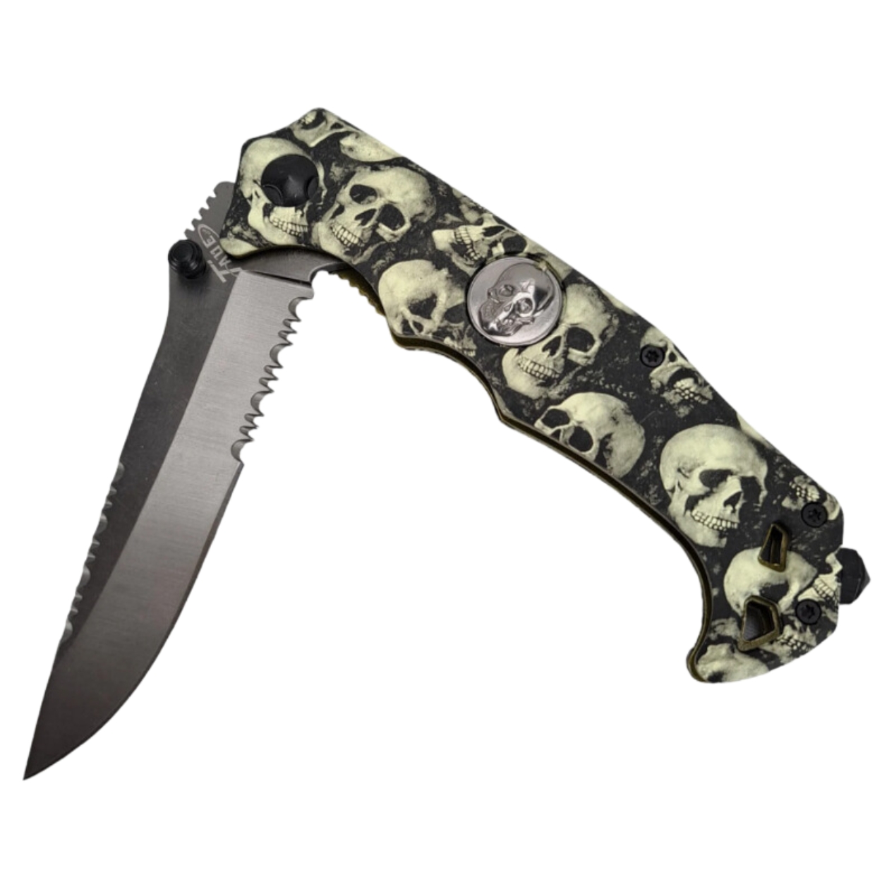 Canivete Retrátil Cabo de Caveira - LOJA WWART - Tático Militar ...