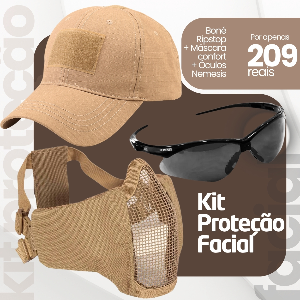 Combo proteção facial airsoft completo - LOJA WWART - Tático Militar ...