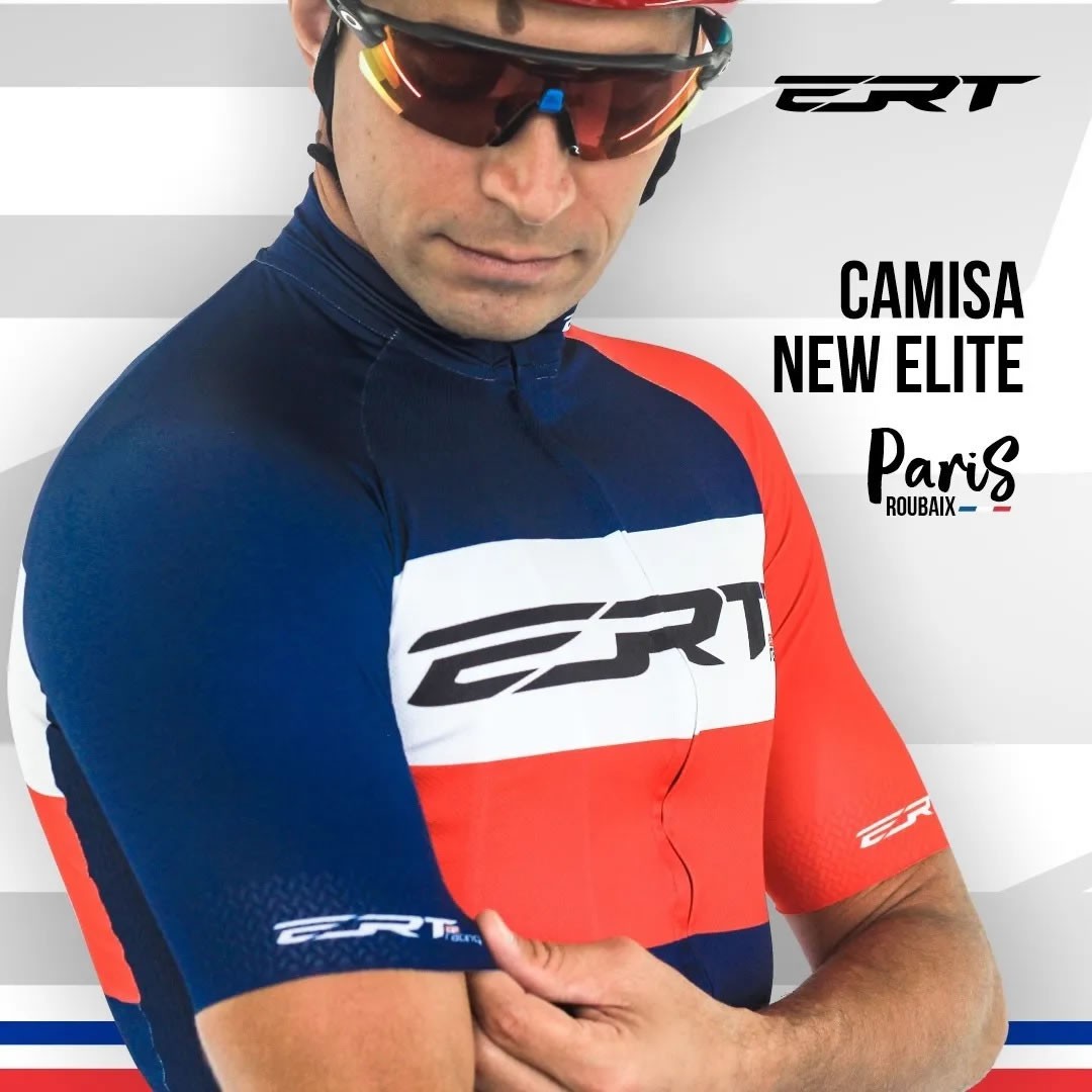 Camisa ciclismo ERT Elite Pro Racing Paris Roubaix slim fit unissex ...