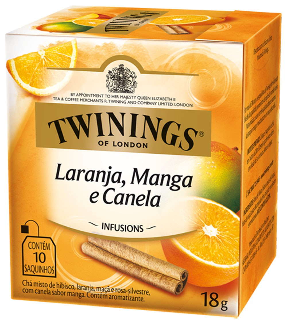 Chá Twinings Laranja, Manga e Canela Kit 12 Caixas 10 Un 120 Sachês ...