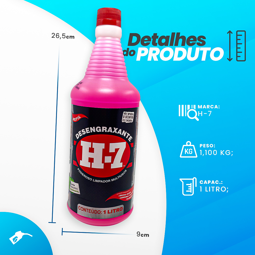 Desengraxante H7 1 litro Refil - Multiuso - SeuPosto.com | Equipamentos ...