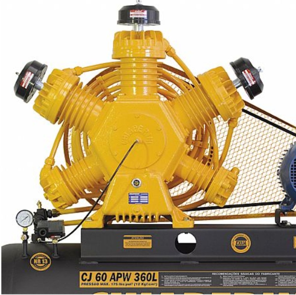 Compressor de Ar Industrial Motor Blindado 60 pés 360 Litros ...