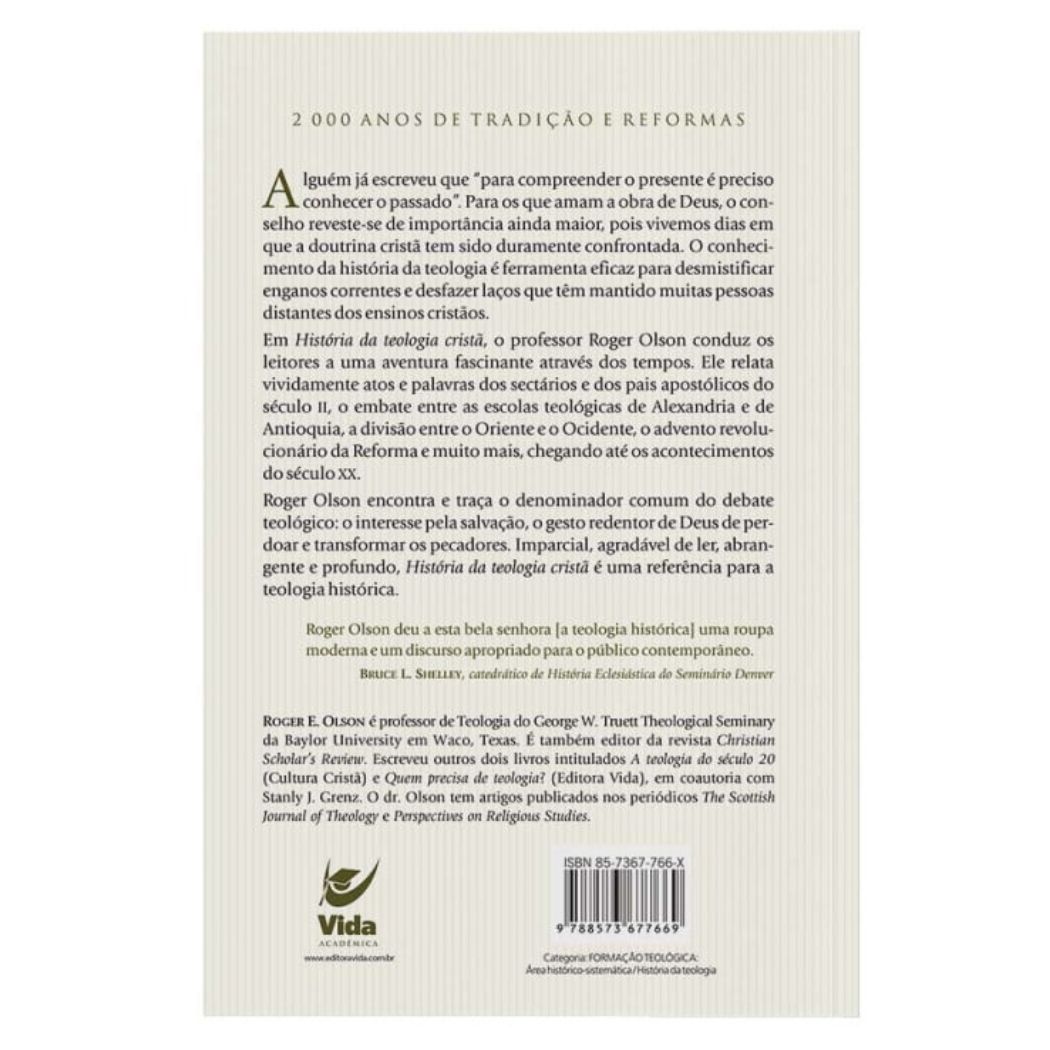 História da Teologia Cristã, Roger Olson | Editora VIda | 100% Cristão - 100% Cristão | Há 20 ...