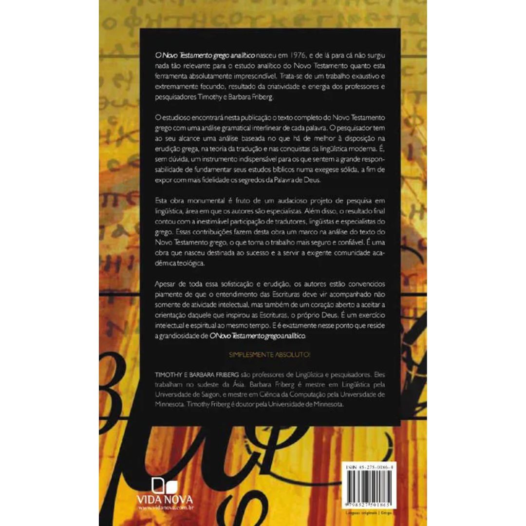 O Novo Testamento Grego Analítico, Barbara e Timothy F.|100% Cristão ...