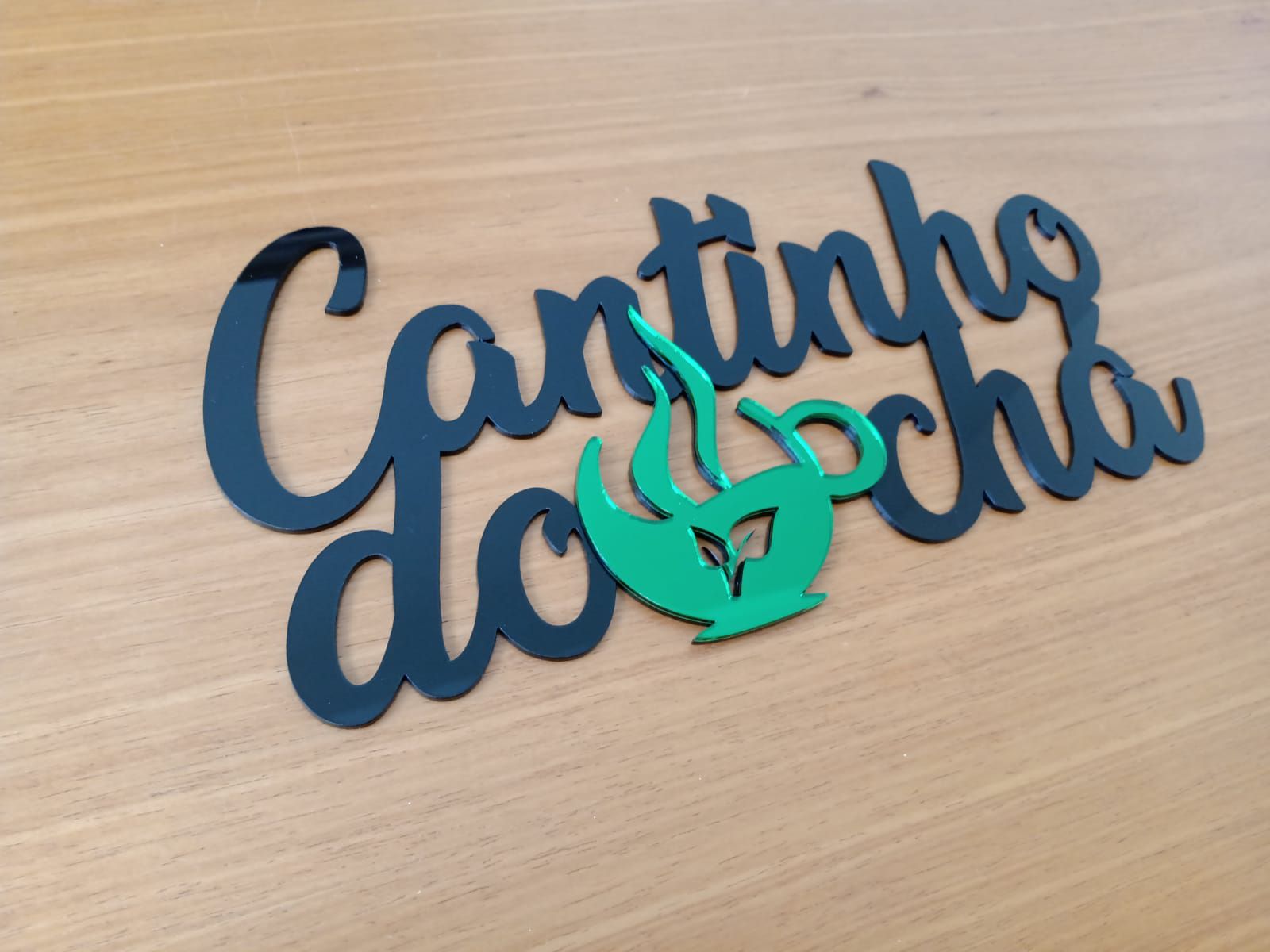 Quadro com escrita Cantinho do Chá 25cm - BRPF Decor