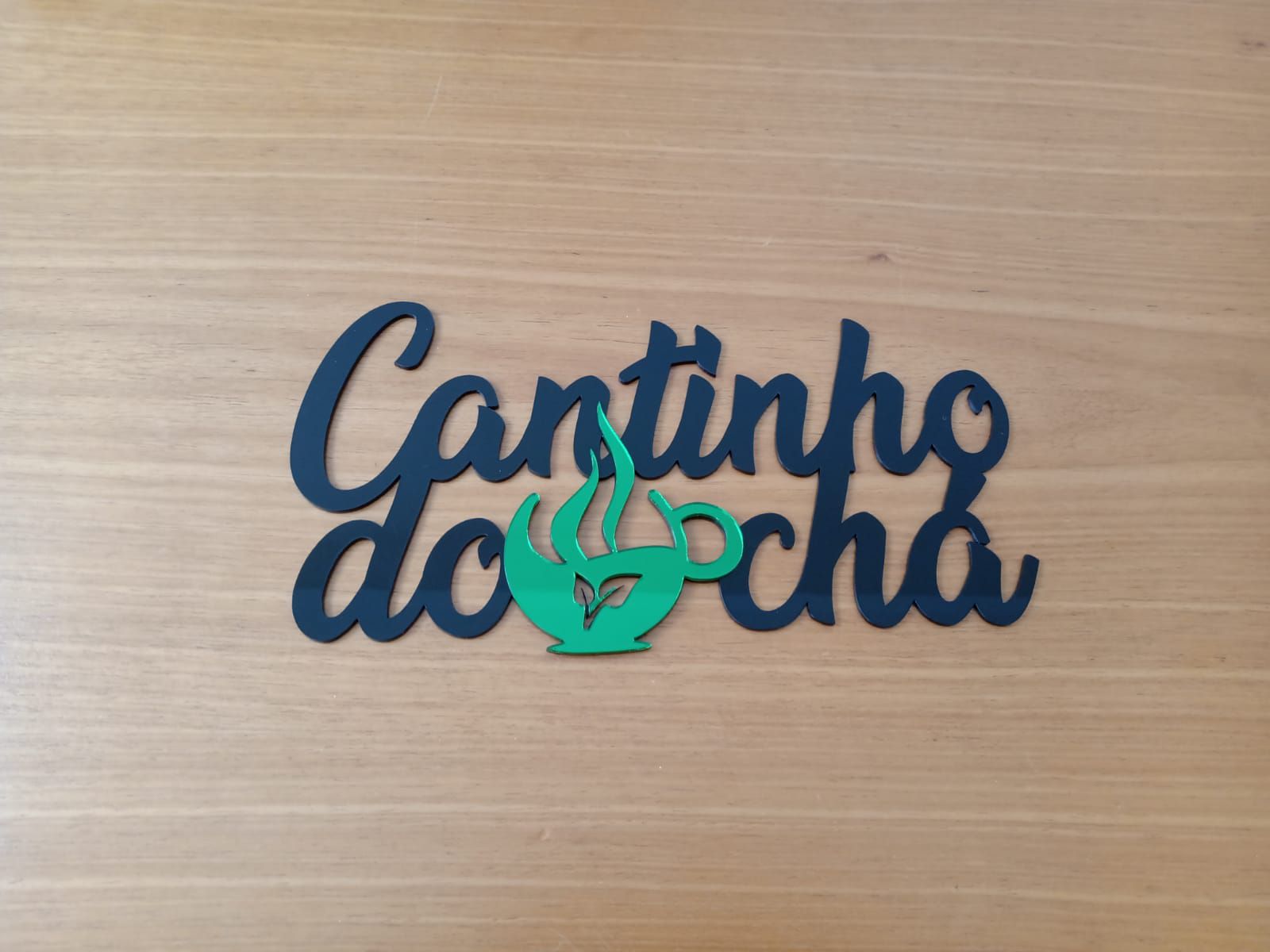 Quadro com escrita Cantinho do Chá 25cm - BRPF Decor