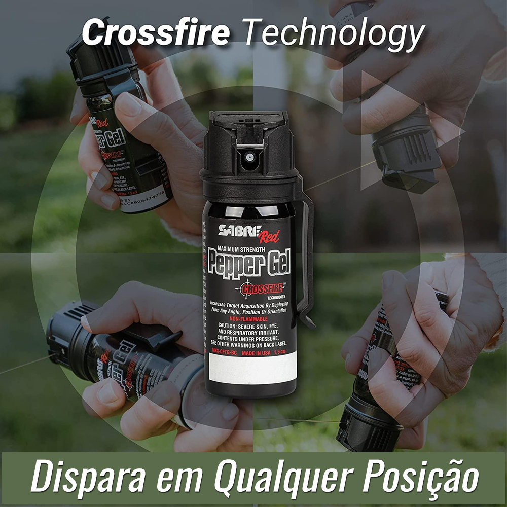 Spray Gas de Pimenta Sabre Ruger Jato Gel Clip Cinto Crossfire 45ml ...