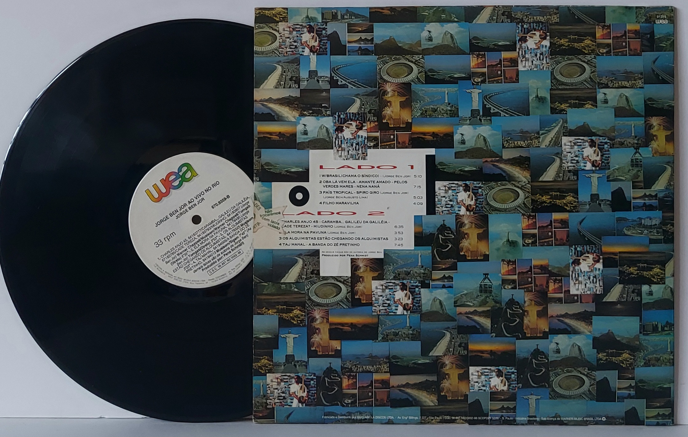 Jorge Ben Jor ‎– Ao Vivo No Rio - VINIL SP