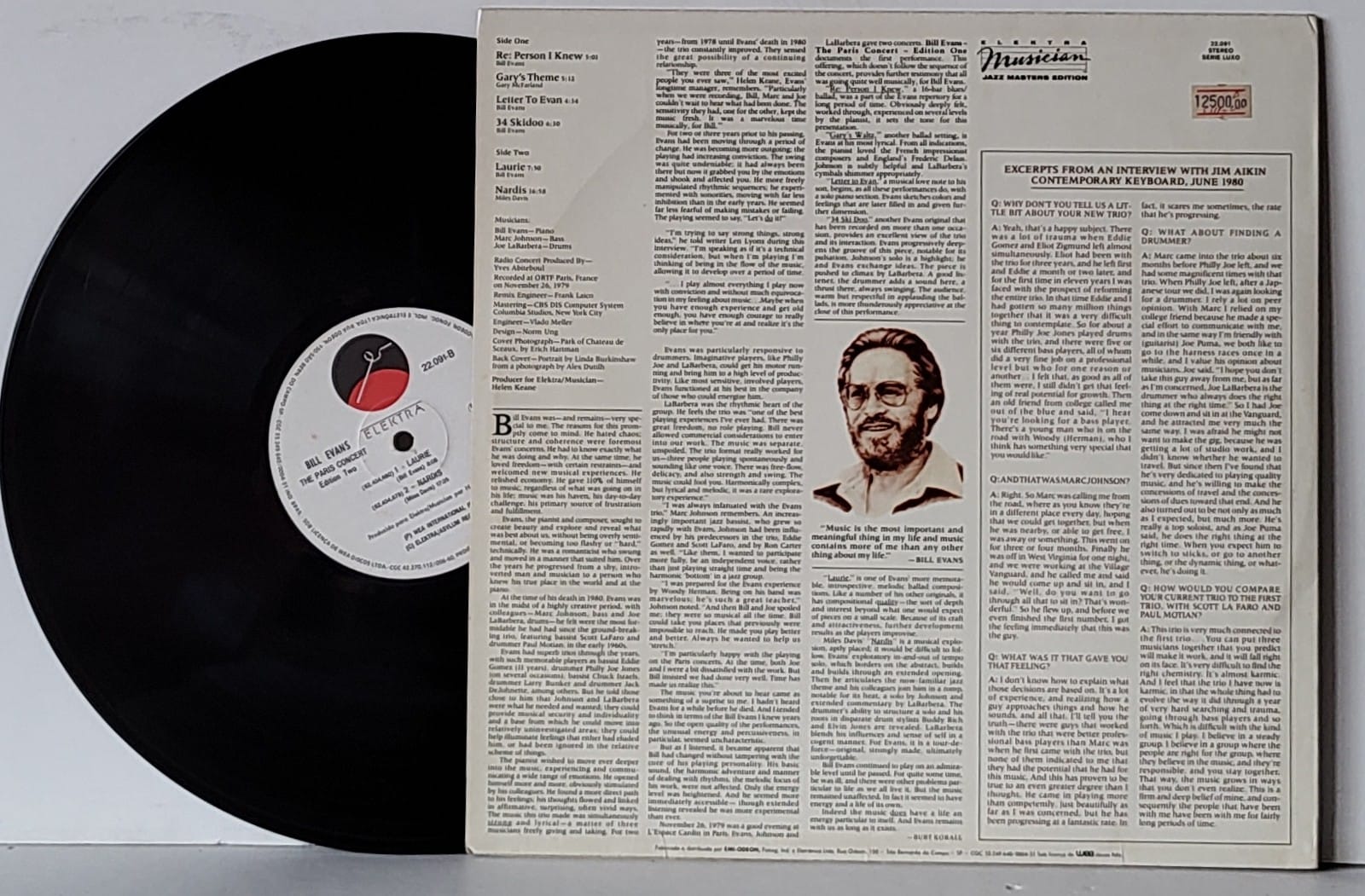 Bill Evans ‎– The Paris Concert (Edition Two) - VINIL SP