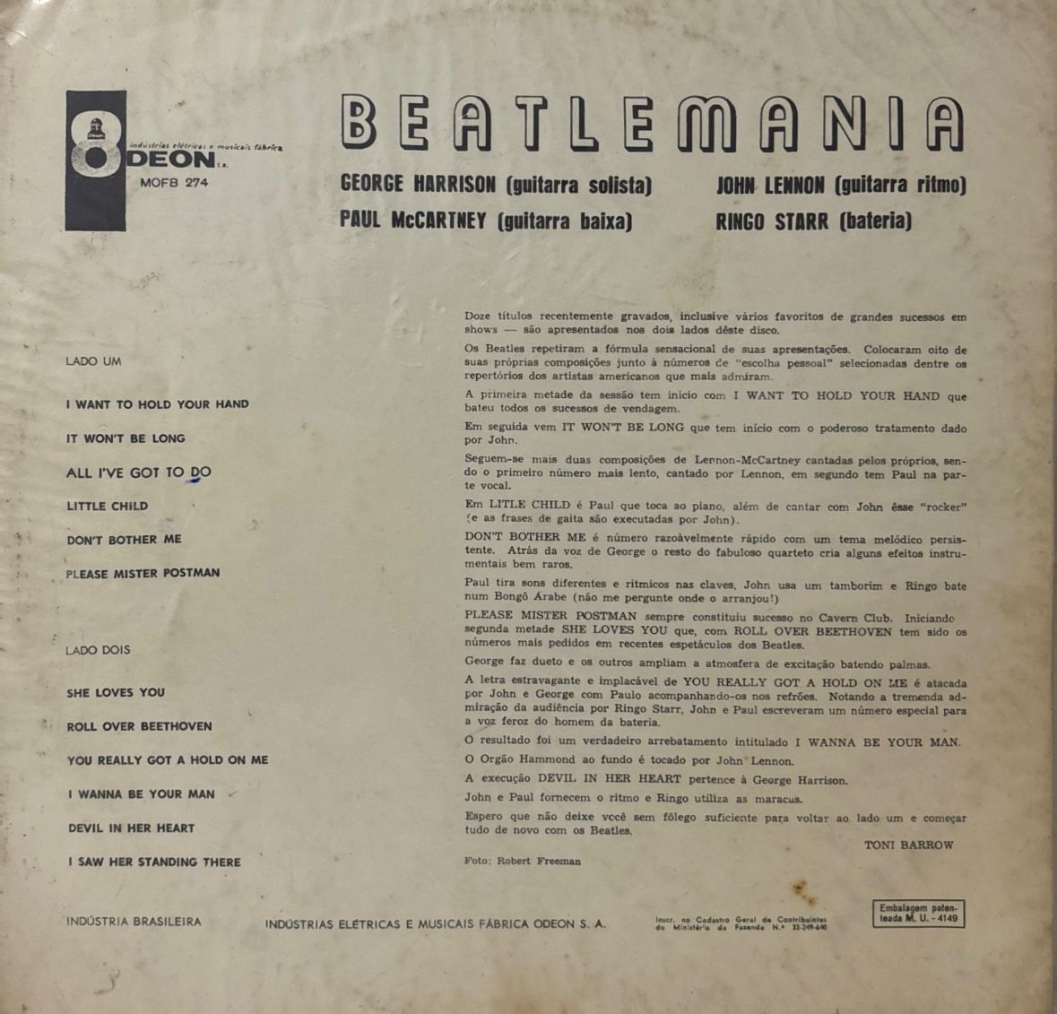 LP The Beatles – Beatlemania - VINIL SP