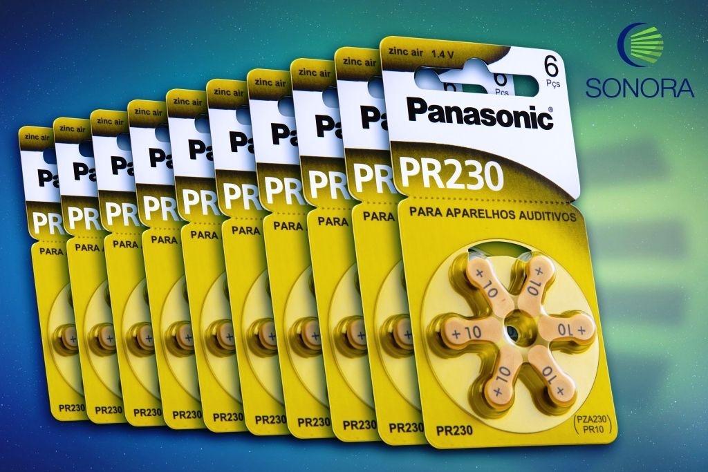 Panasonic PR10 / PR230 - 10 Cartelas - 60 Baterias para Aparelho Auditivo - SONORAWEB PJ