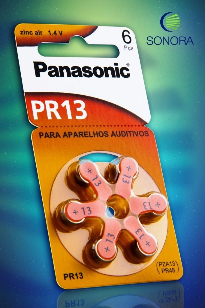 Panasonic PR13 / PR48 - 10 Cartelas - 60 Baterias para Aparelho Auditivo - SONORAWEB PJ