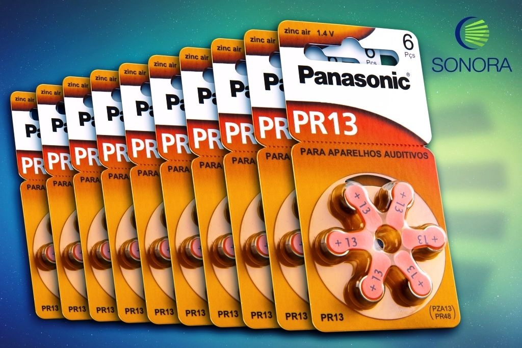 Panasonic PR13 / PR48 - 10 Cartelas - 60 Baterias para Aparelho Auditivo - SONORAWEB PJ