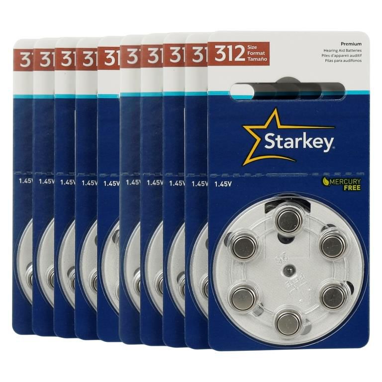 Starkey S312 / PR41 - 10 Cartelas - 60 Baterias para Aparelho Auditivo - SONORAWEB PJ