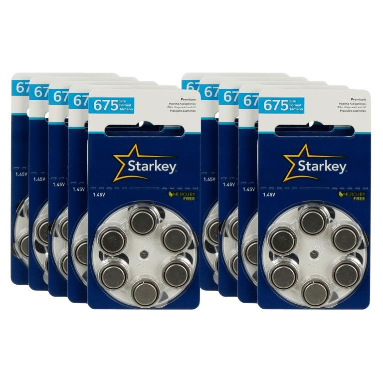 Starkey S675 / PR44 - 10 Cartelas - 60 Baterias para Aparelho Auditivo - SONORAWEB PJ