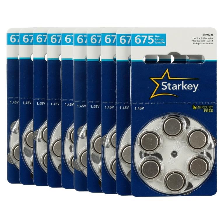 Starkey S675 / PR44 - 10 Cartelas - 60 Baterias para Aparelho Auditivo - SONORAWEB PJ