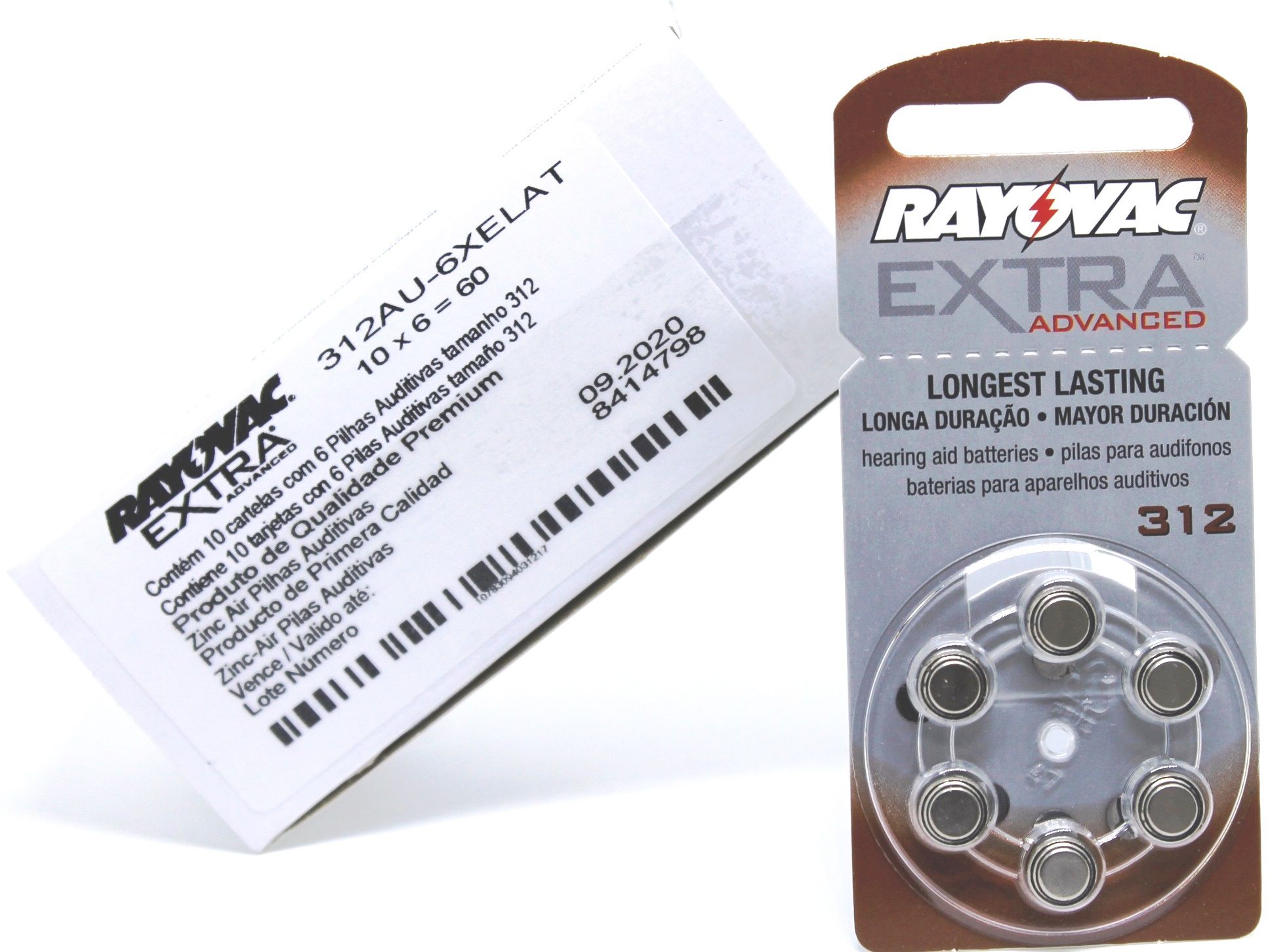 Rayovac 312 / PR41 - 10 Cartelas - 60 Baterias para Aparelho Auditivo - SONORAWEB PJ