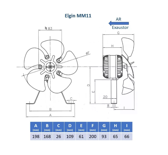 Micro Motor 1/40 Elgin Mm-11b 110/220v Exaustor - Sudeste Climatização