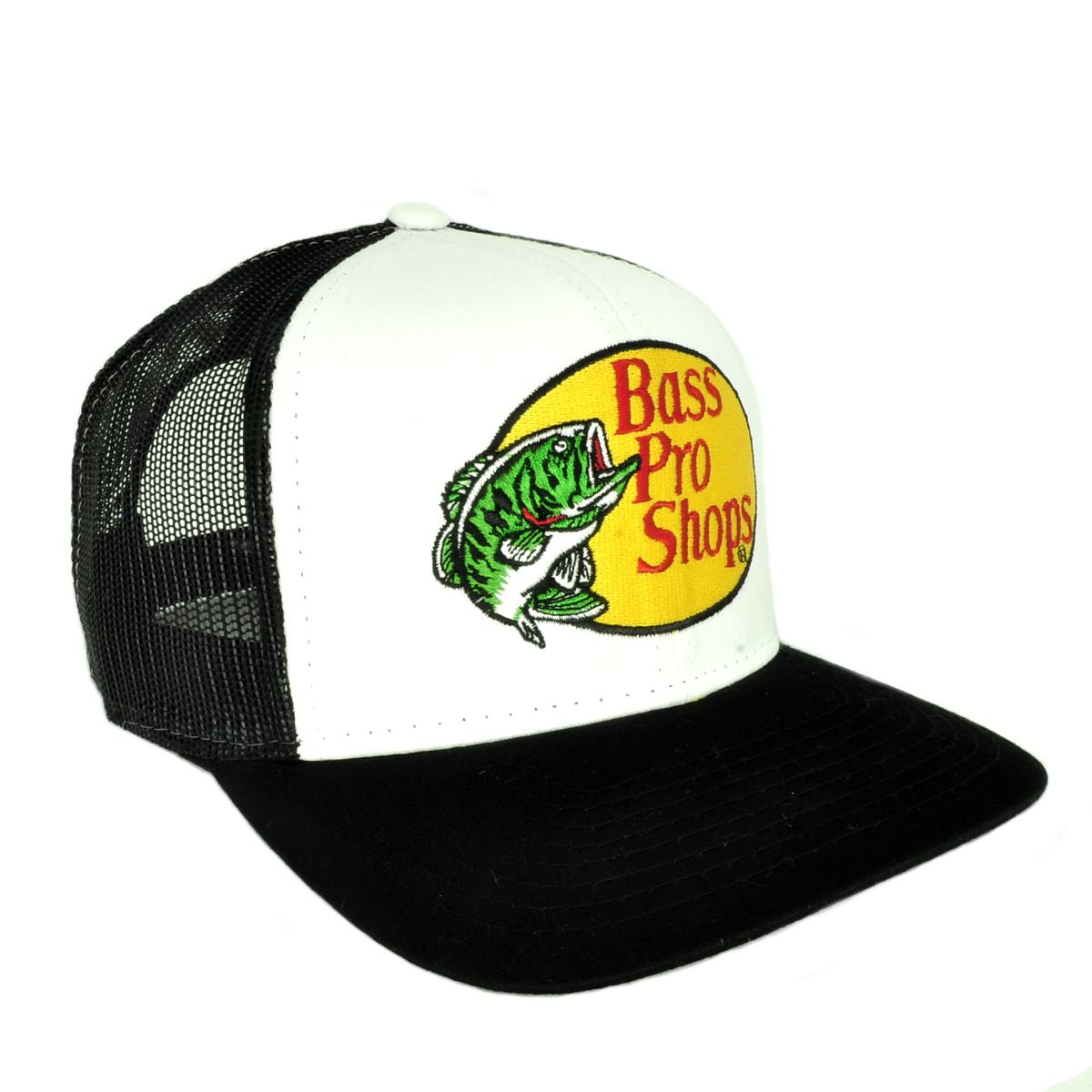 Boné Branco E Preto Bordado Tela Bass Pro Shops Importado - Zona ...