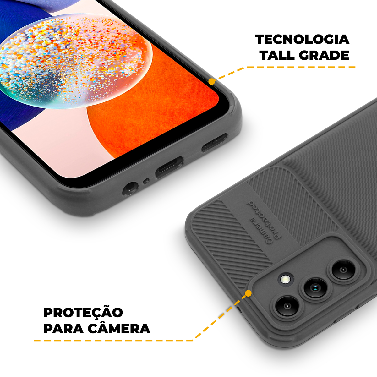Capa para Samsung Galaxy A14 5G - Symetric Preta - Gshield - Gshield ...