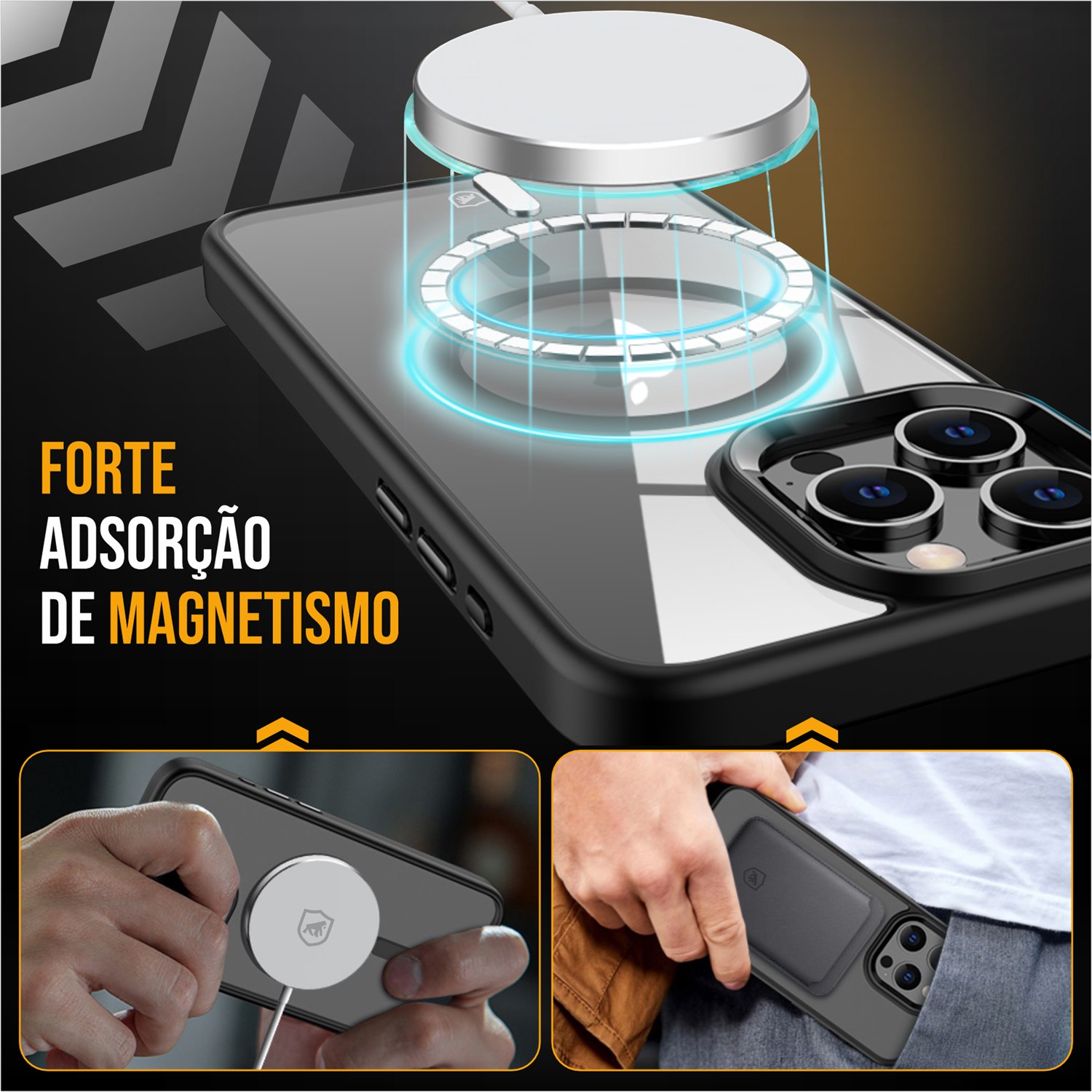 Capa MagSafe para iPhone 16 Pro - Preta - Gshield - Gshield - Capas ...