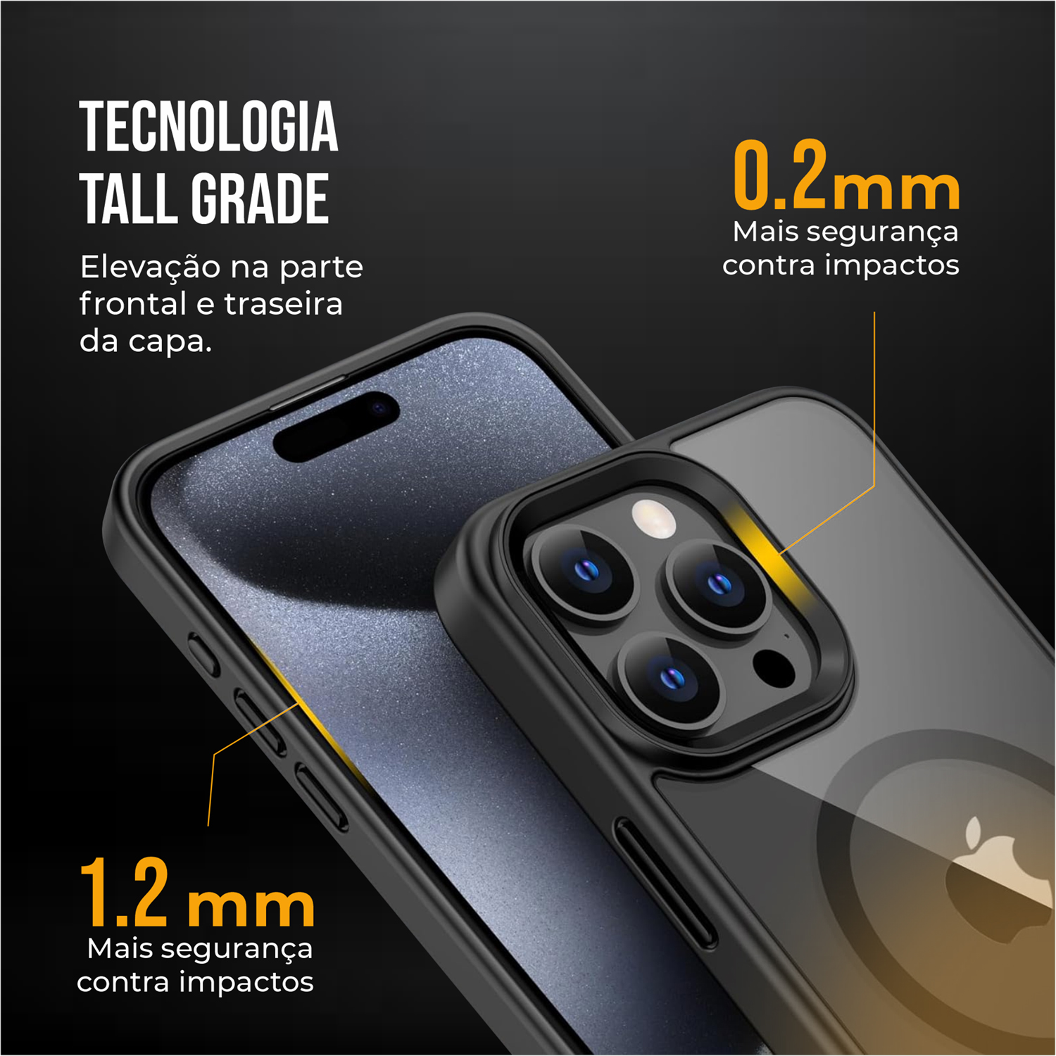 Capa MagSafe para iPhone 16 Pro Max - Preta - Gshield - Gshield - Capas ...