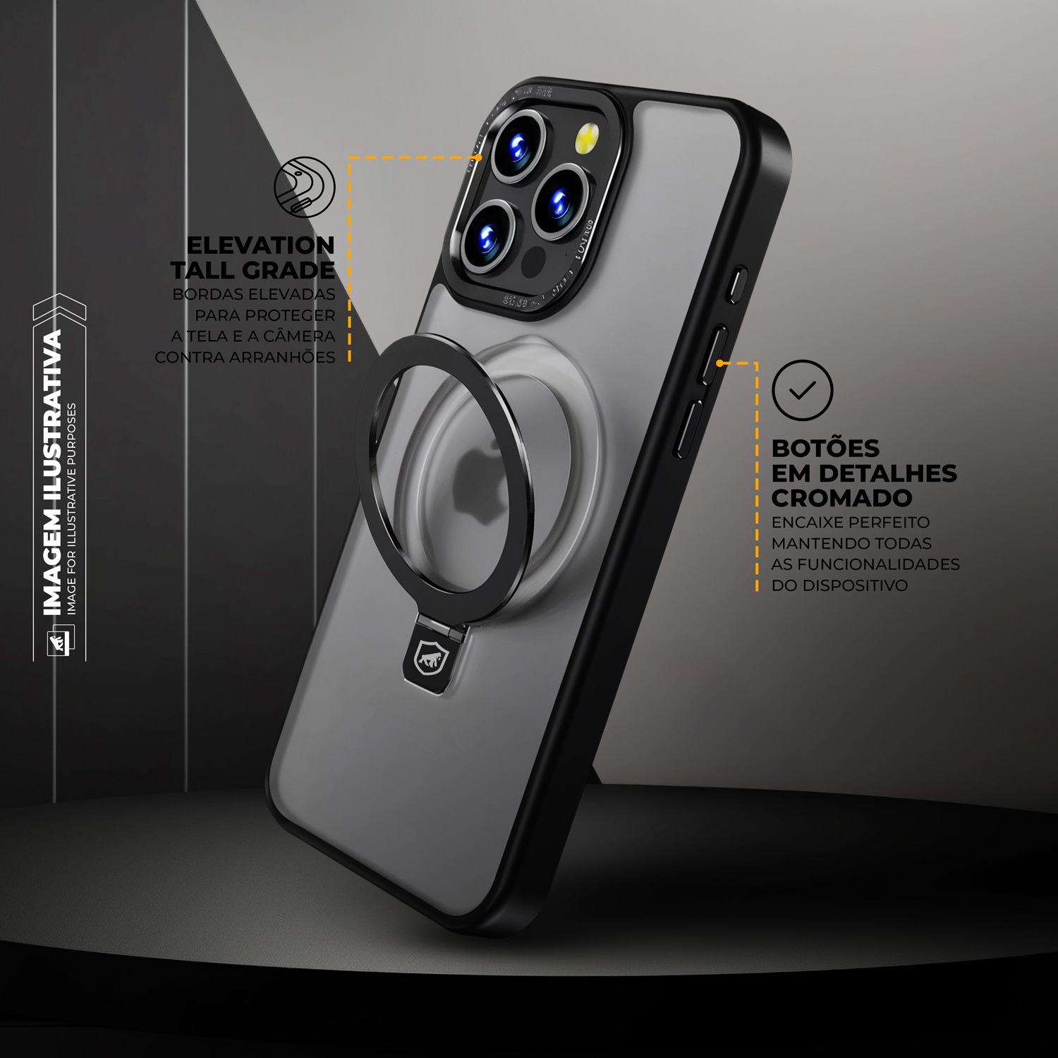 Capa para iPhone 16 Pro Max - Dual Ring - Gshield - Gshield - Capas ...