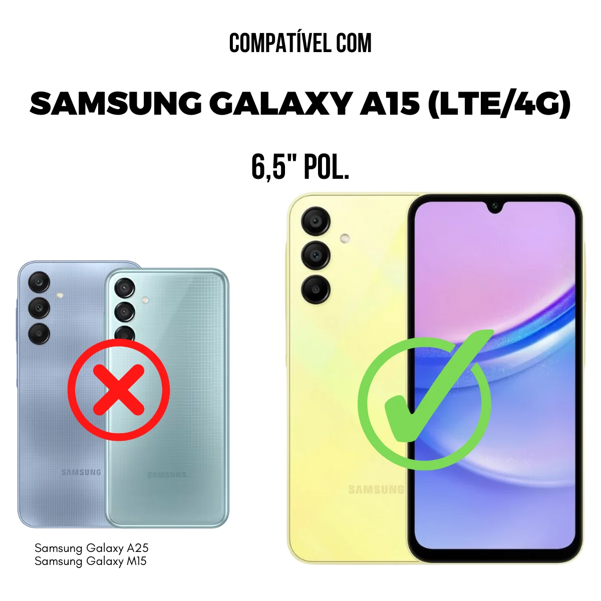 Kit Capa Silicon Veloz para Samsung Galaxy A15 + Ring Socket + Cordão ...