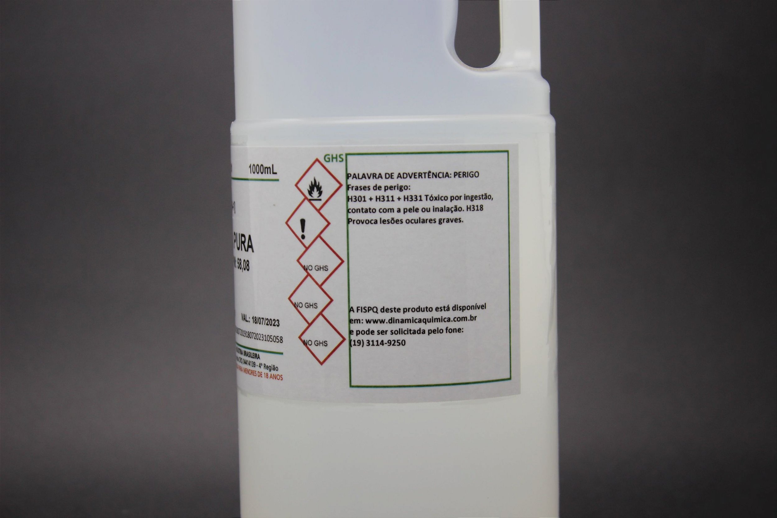 ACETONA PURA 1L EM FRASCO PLASTICO *PF/SSP* - Didática SP