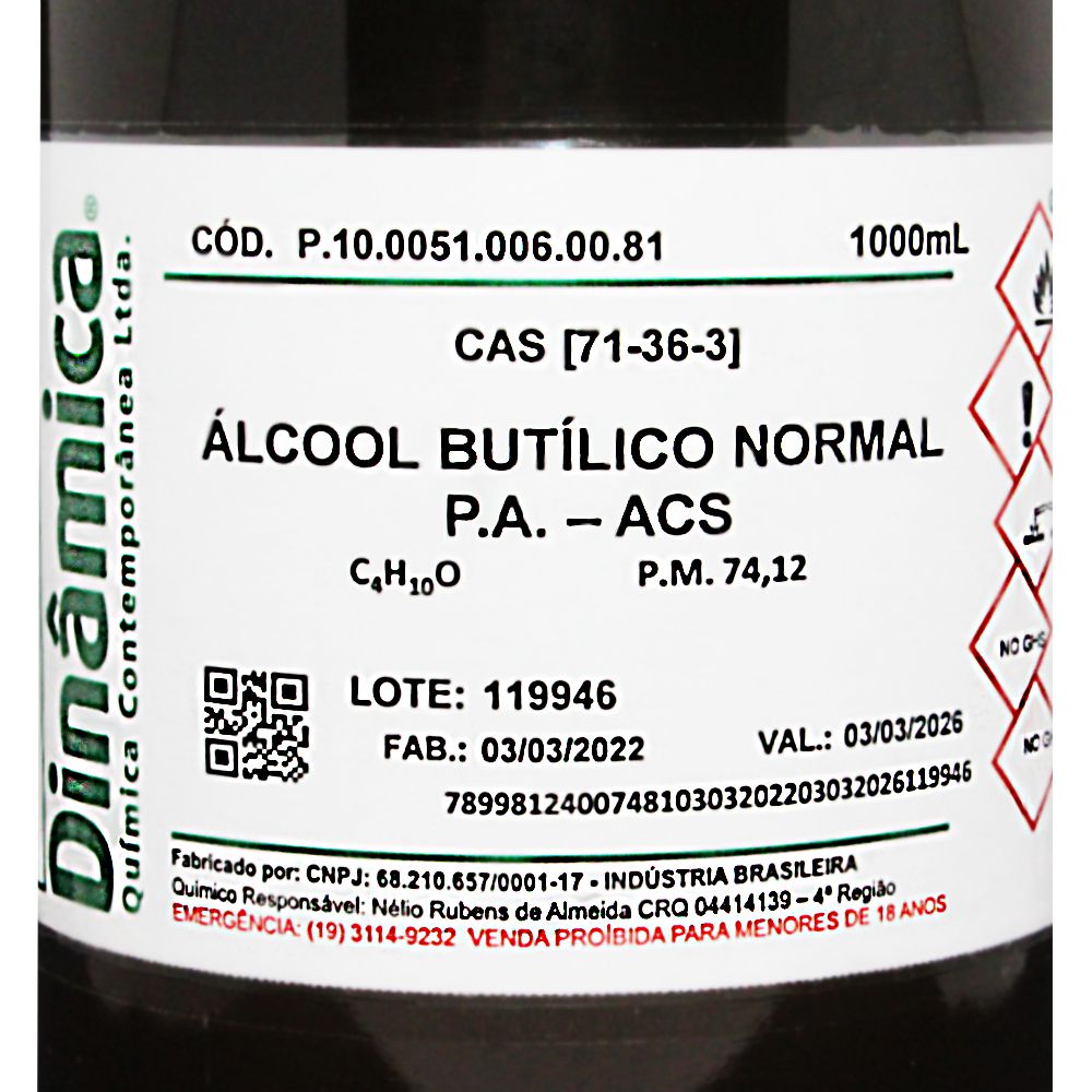 ALCOOL BUTILICO N PA 1L *SSP* - Didática SP
