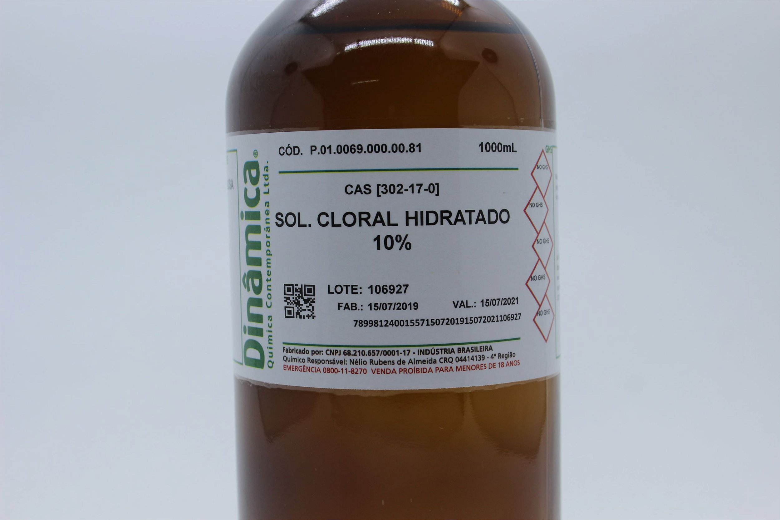SOLUCAO CLORAL 10% HIDRATADA 1L - Didática SP