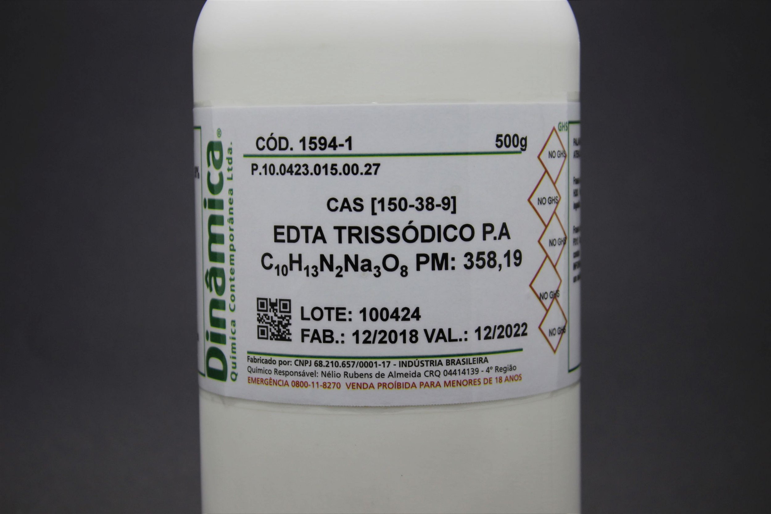 EDTA TRISSODICO PA 500G - Didática SP