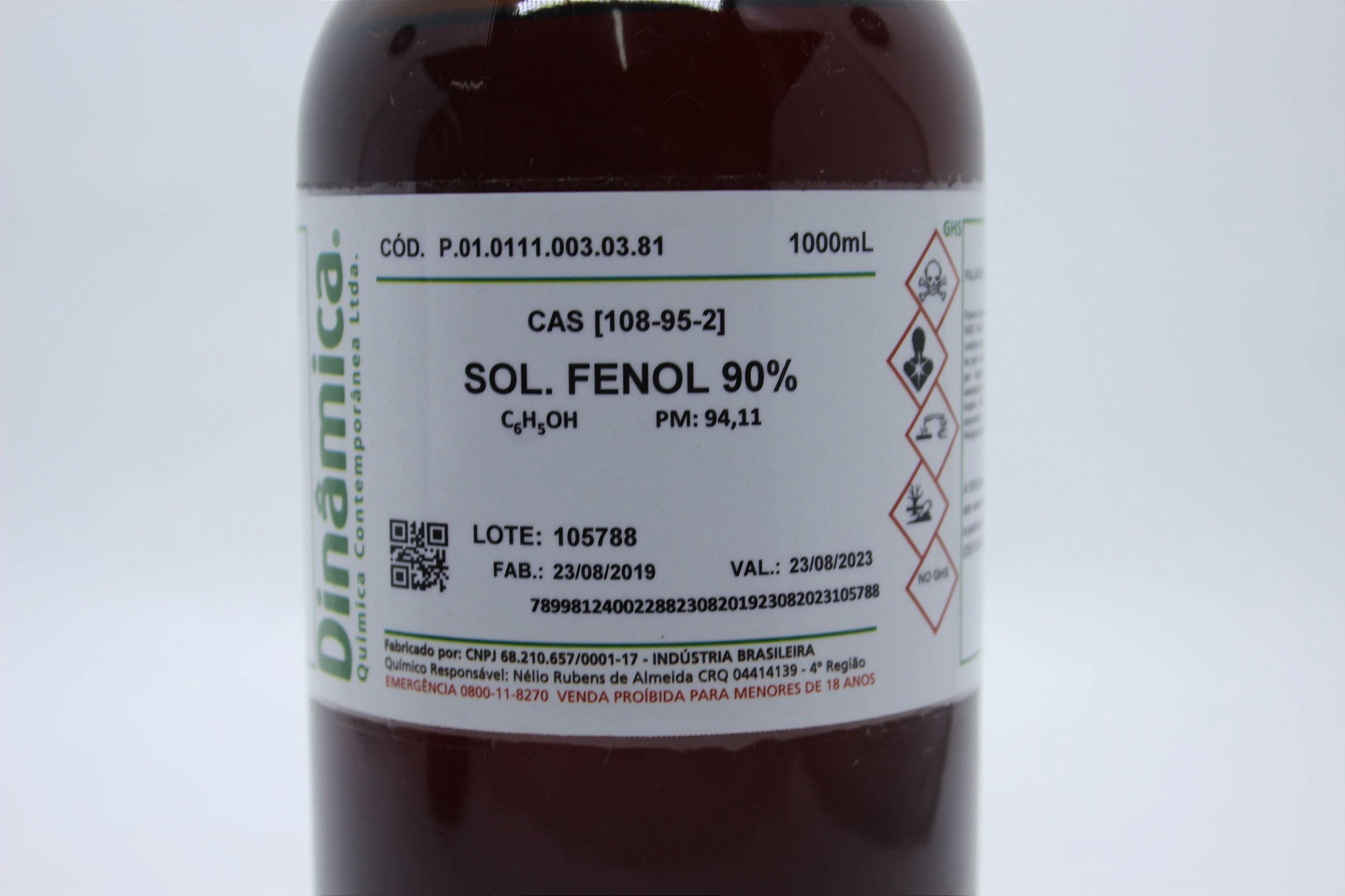 SOLUCAO FENOL LIQUIDO 90% 1L - Didática SP