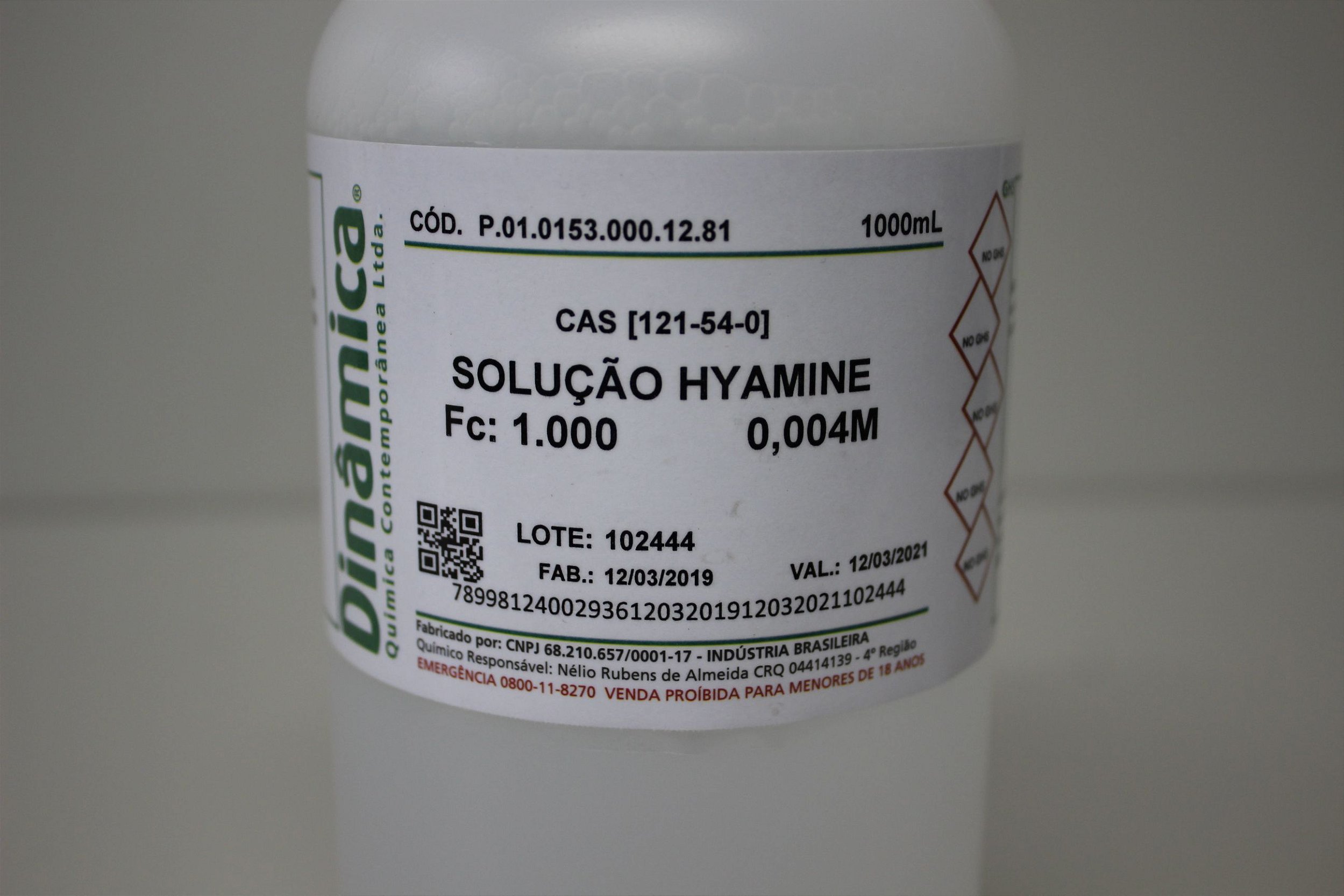 SOLUCAO HYAMINE 0,004M 1L - Didática SP