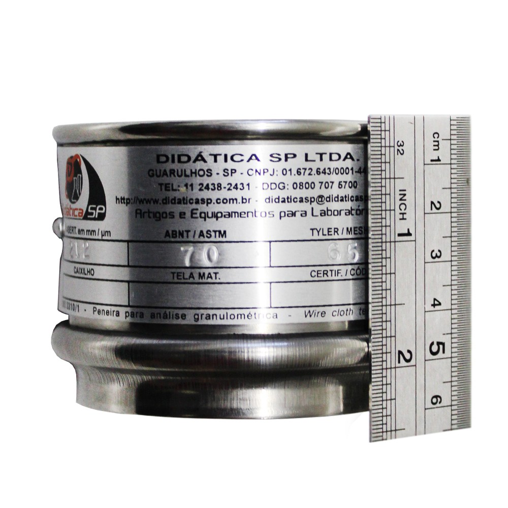 Peneira Granulométrica 3x2" em inox ASTM 325 MESH/TYLER 325 - Didática SP