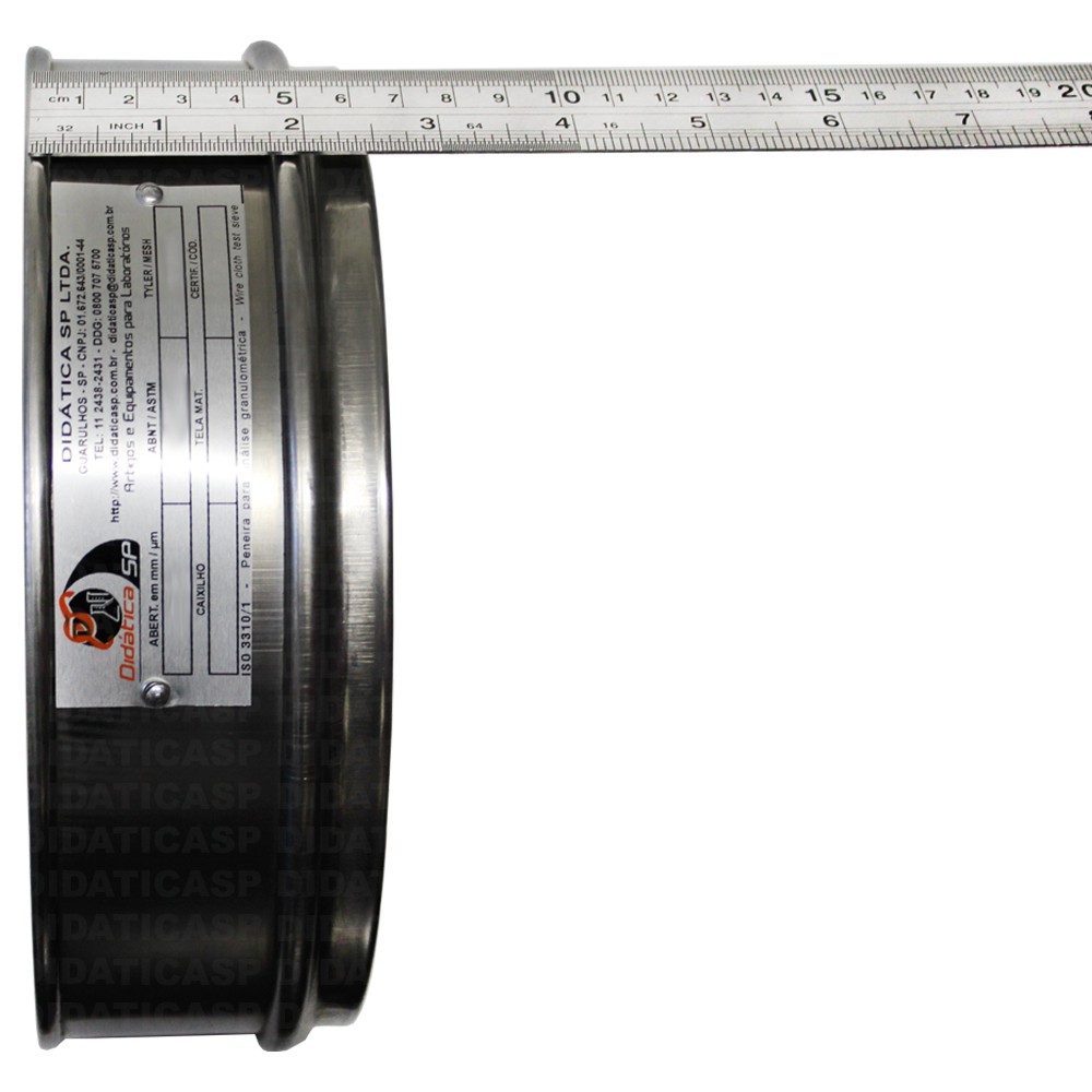 Peneira Granulométrica 8x2" em inox ASTM 230 MESH/TYLER 250 abertura 0 ...