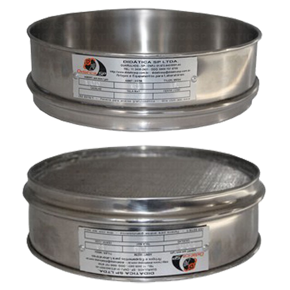 Peneira Granulométrica 8x2" em inox ASTM 60 MESH/TYLER 60 abertura 0,2 ...