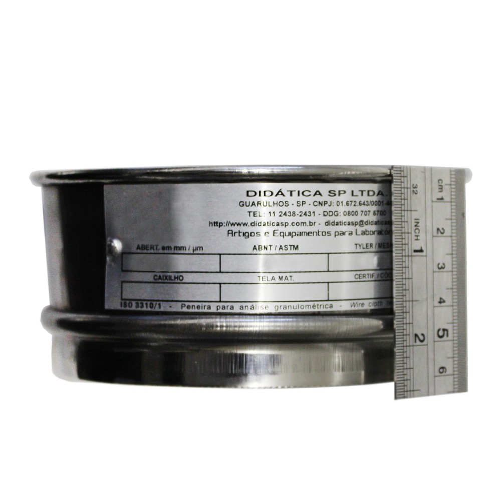 Peneira Granulométrica 5x2" em inox ASTM 6 MESH/TYLER 6 abertura 3,35m ...