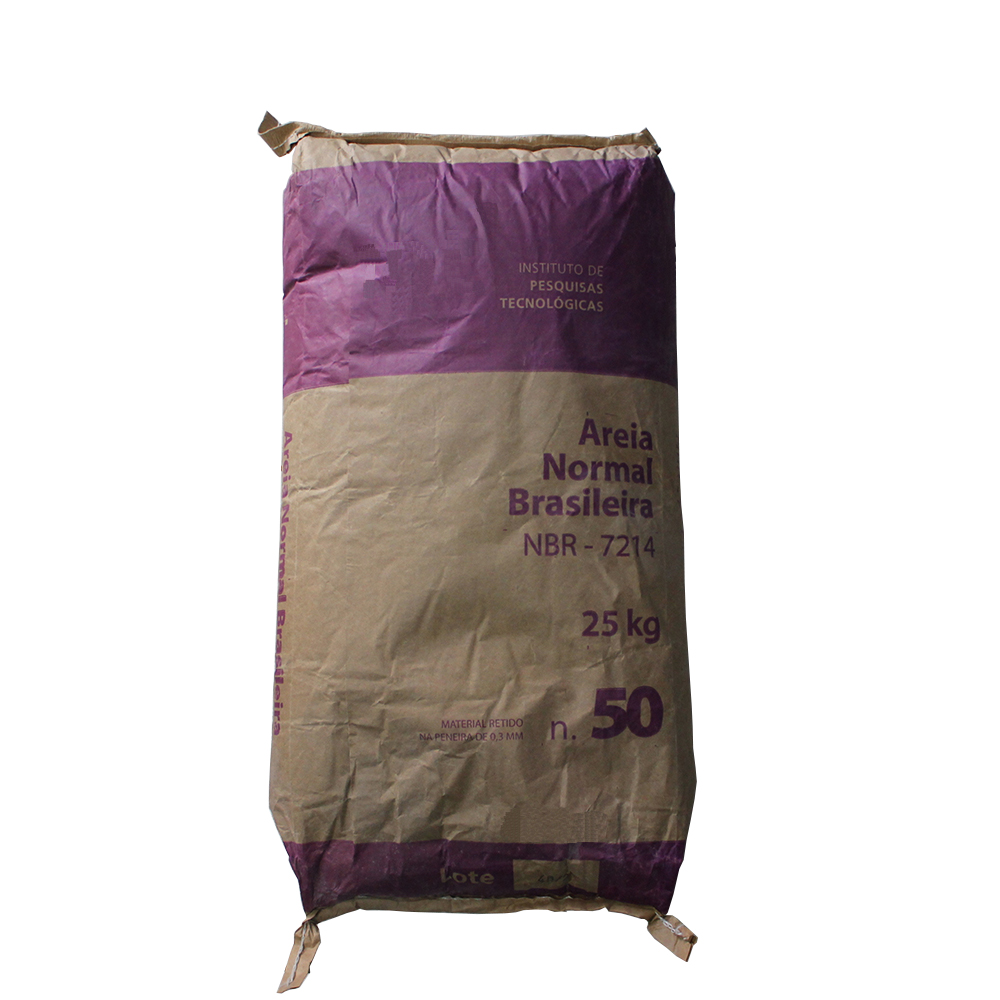 AREIA NORMAL MEDIA FINA #50 (0,6MM E 0,3MM) 25KG PARA ENSAIO DE CIMENTO ...