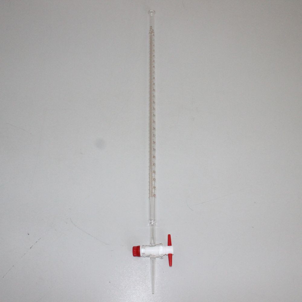 Bureta Graduada 25ml Incolor Com Torneira De Teflon Ptfe E Funil D 6326