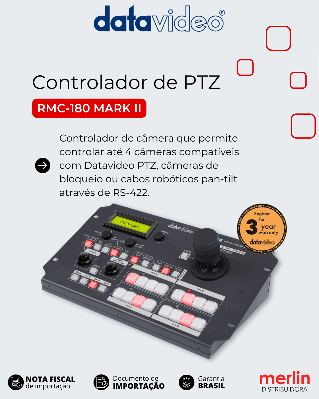 Unidade de Controle de Câmera RMC-180 MARK II - Merlin Distribuidora ...