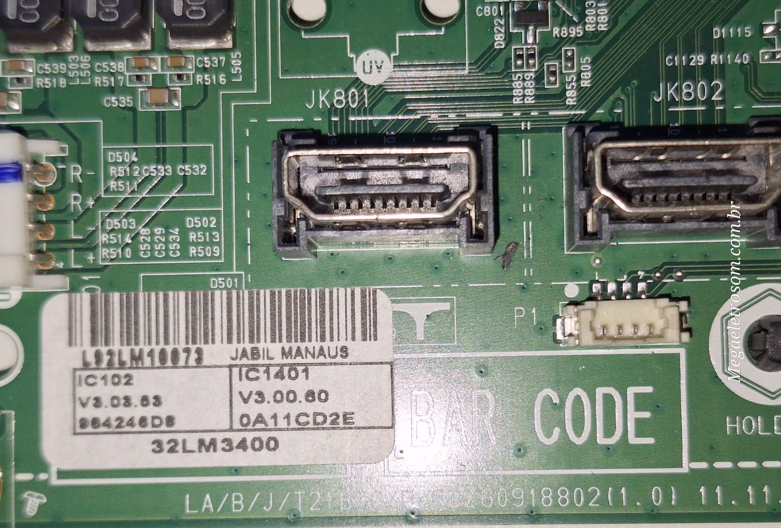 Placa Principal Tv LG 32 Lm 3400 Original (Usado) - MEGAELETROSOM