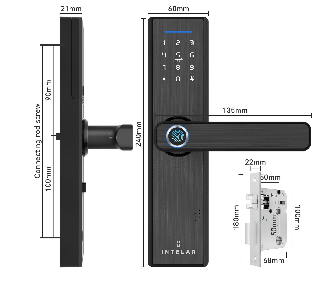 Smart Fechadura Biométrica Eletronica Digital Touch Wifi - MEGAELETROSOM