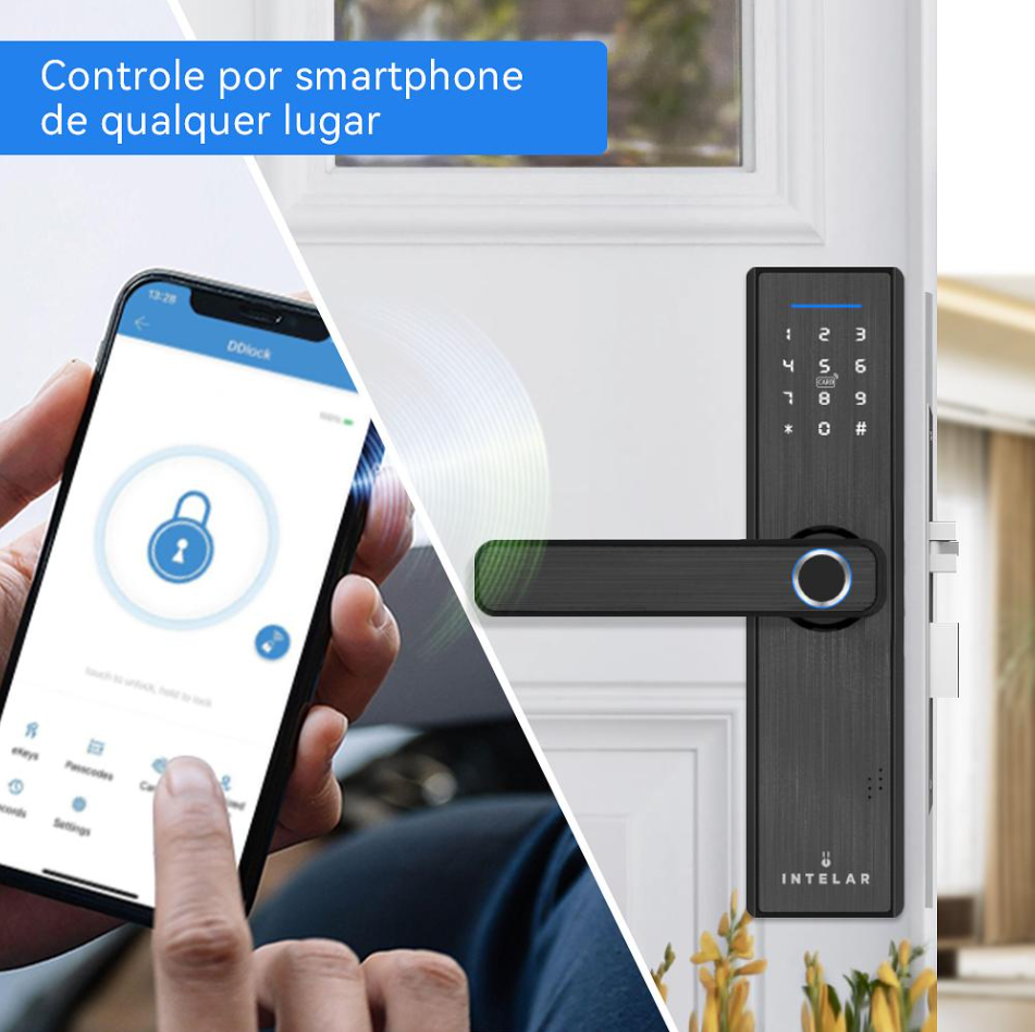 Smart Fechadura Biométrica Eletronica Digital Touch Wifi - MEGAELETROSOM